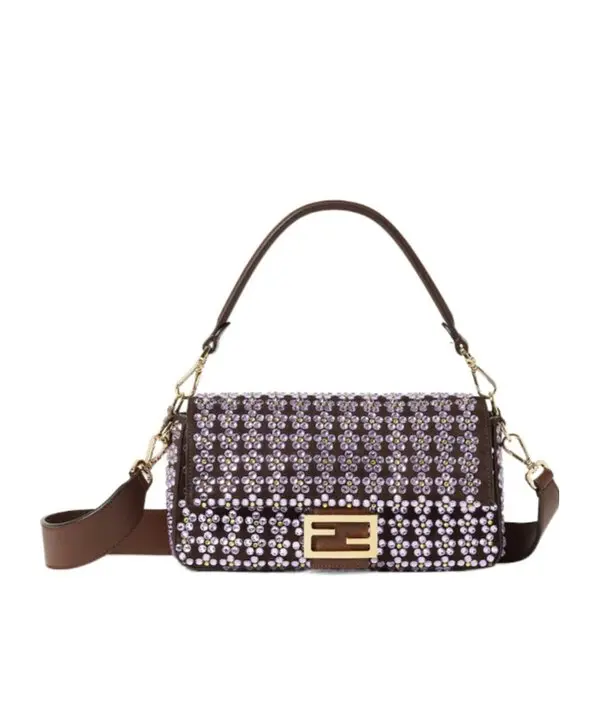 Fendi Medium Baguette Crystals-embellished Shoulder Bag - Multicolour