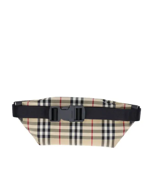 Burberry Checked Zipped Belt Bag - Nude