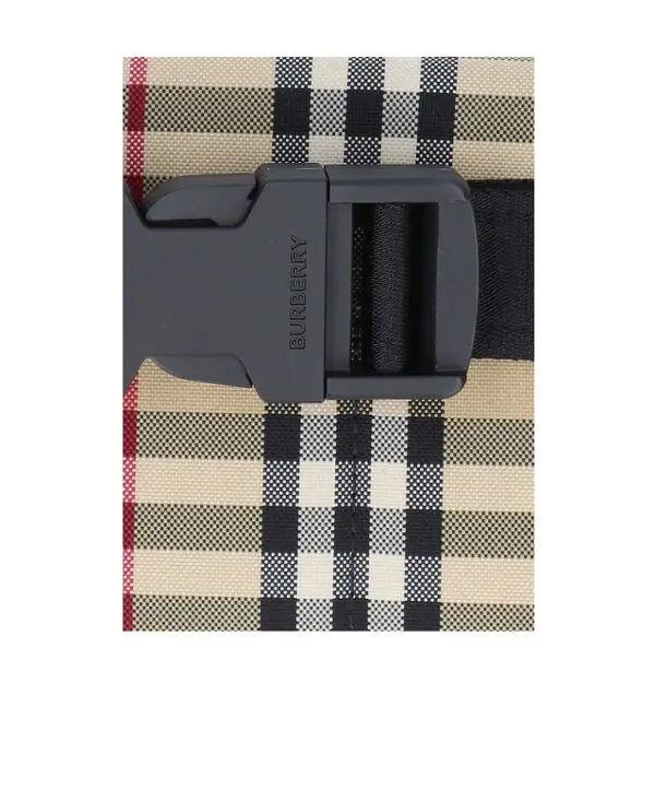 Burberry Checked Zipped Belt Bag - Nude