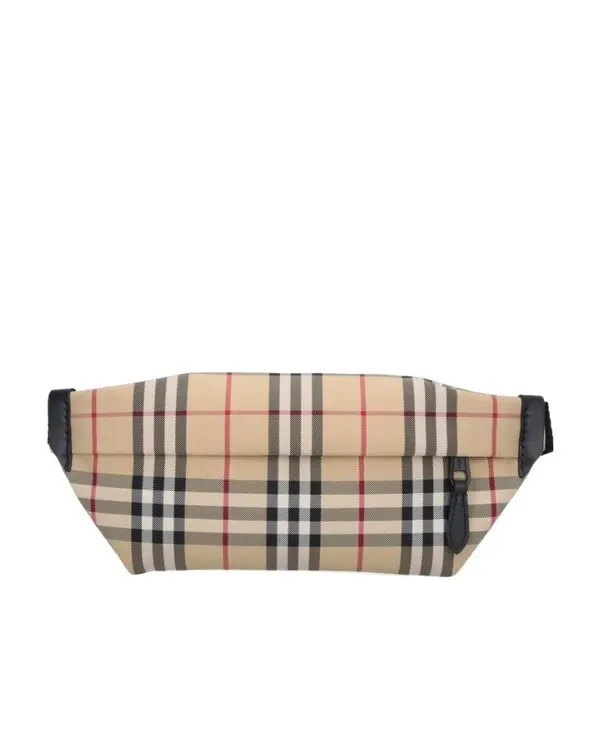 Burberry Checked Zipped Belt Bag - Nude