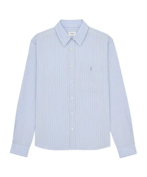 Saint Laurent Cassandre Striped Button-up Shirt
