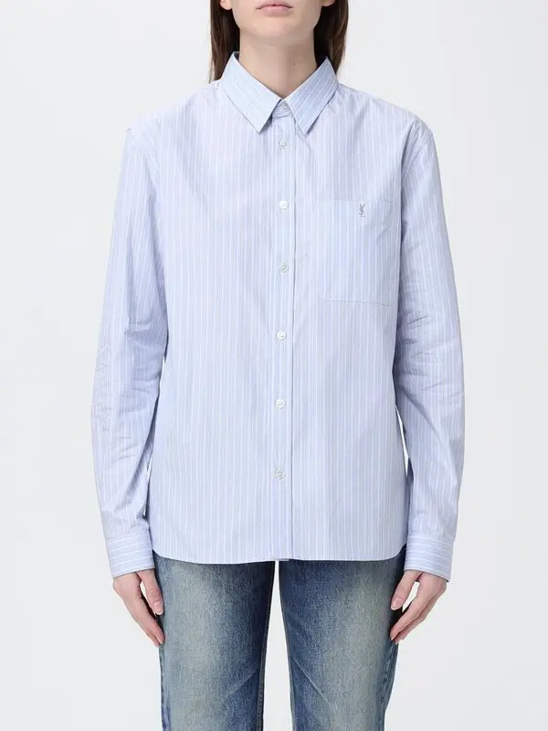 Saint Laurent Cassandre Striped Button-up Shirt