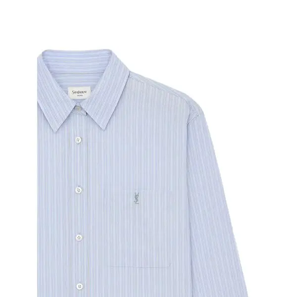 Saint Laurent Cassandre Striped Button-up Shirt