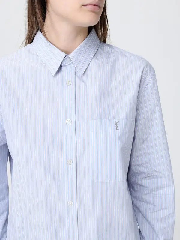Saint Laurent Cassandre Striped Button-up Shirt