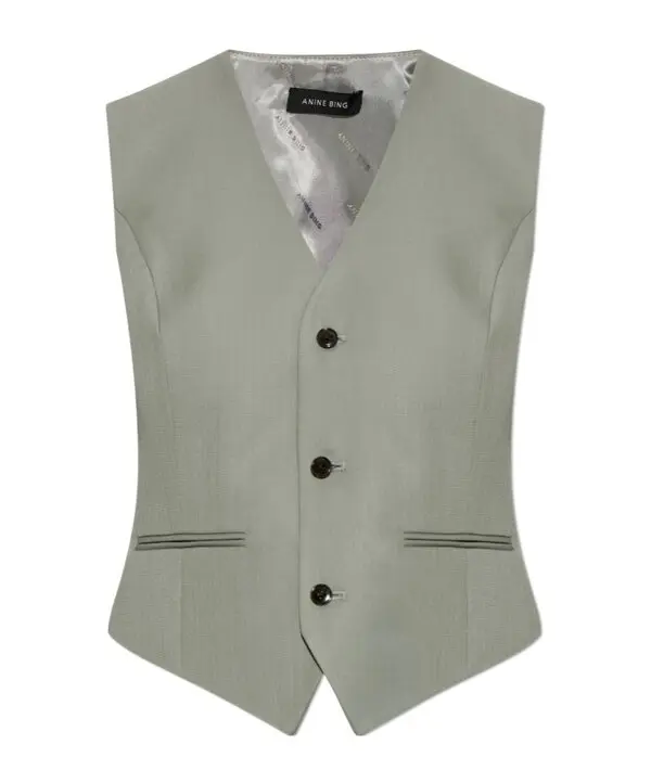ANINE BING Mario Buttoned Vest - Gray