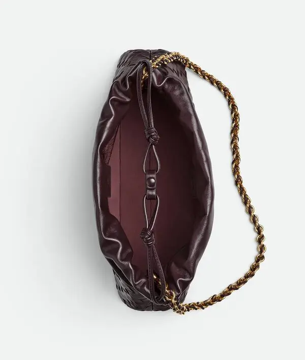 Bottega Veneta Woven Leather Bucket Bag With Metal Chain