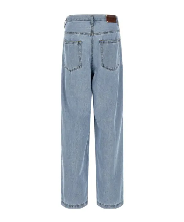 Dries Van Noten Pleated Wide-leg Jeans - Lightblue