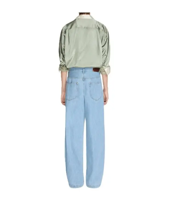 Dries Van Noten Pleated Wide-leg Jeans - Lightblue