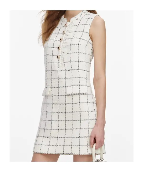 SELF-PORTRAIT Checked Sleeveless Mini Dress