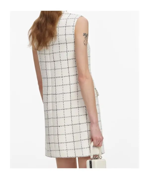 SELF-PORTRAIT Checked Sleeveless Mini Dress