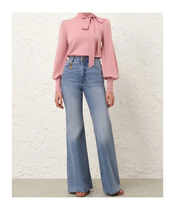 Zimmermann Charm Detail Flared Jeans - Blue