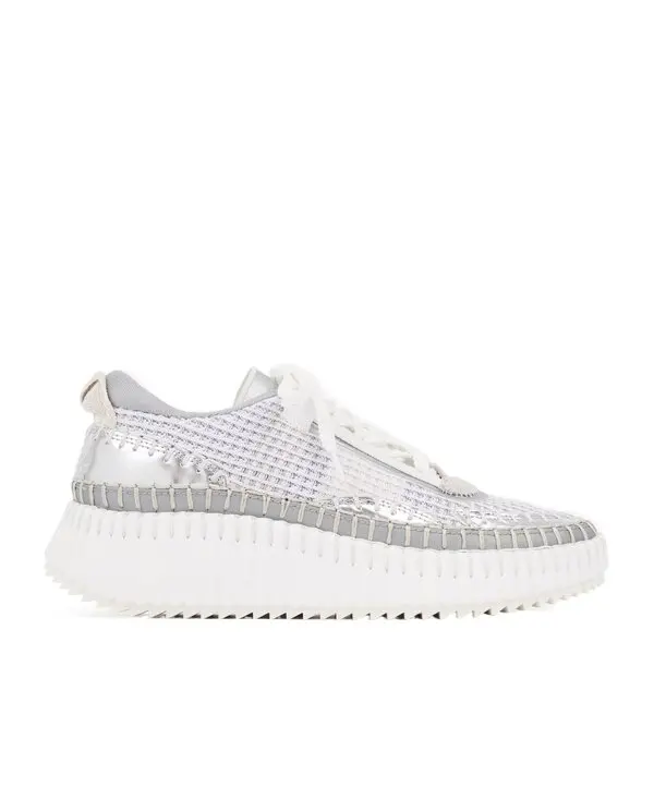 Chloé Nama Lace-up Sneakers - Silver-gray