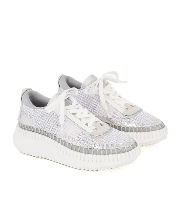 Chloé Nama Lace-up Sneakers - Silver-gray