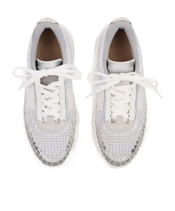 Chloé Nama Lace-up Sneakers - Silver-gray