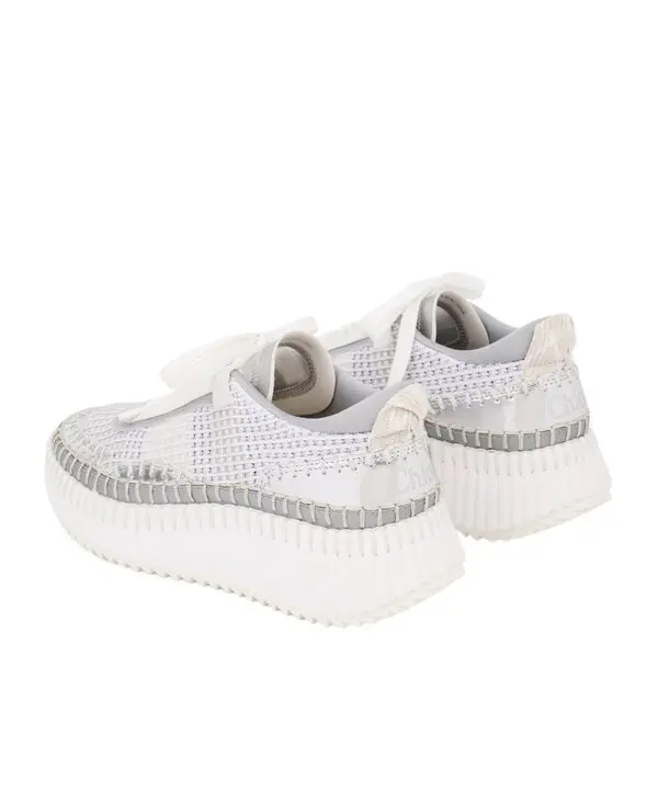 Chloé Nama Lace-up Sneakers - Silver-gray