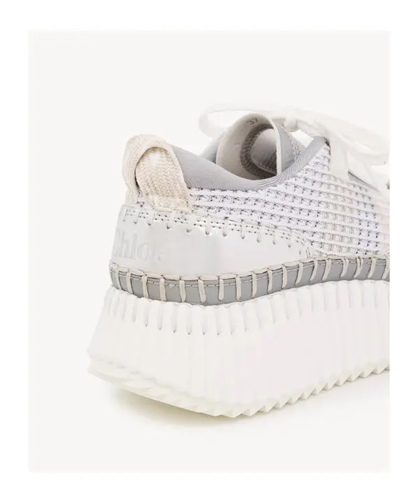 Chloé Nama Lace-up Sneakers - Silver-gray