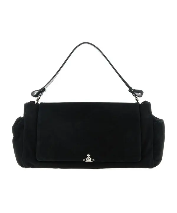 VIVIENNE WESTWOOD Logo Plaque Top Handle Shoulder Bag - Black