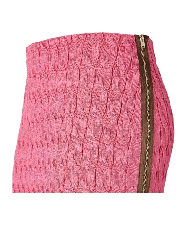 Fendi Cable-knit Midi Skirt With Side Zips