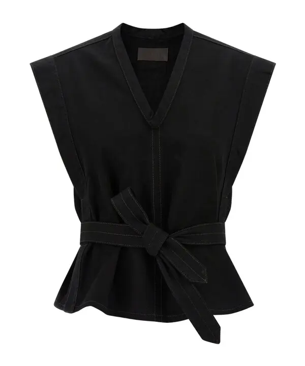 LEMAIRE Belted Chasuble Vest - Black