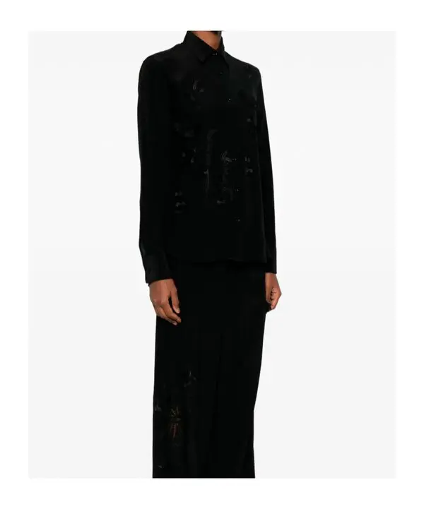 Ermanno Scervino Floral Embroidered Silk Shirt