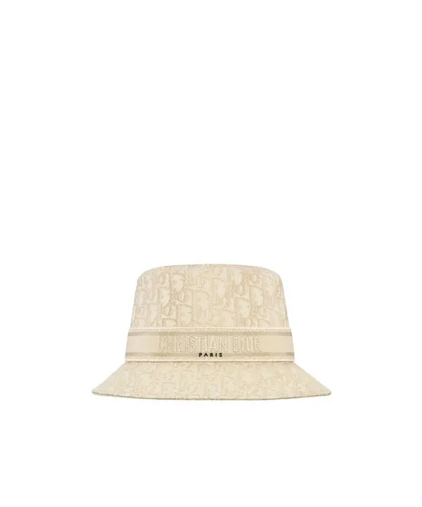 Dior Oblique D-bobby Bucket Hat - Beige And Gold