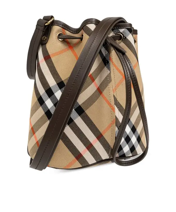 Burberry Check Drawstring Bucket Bag