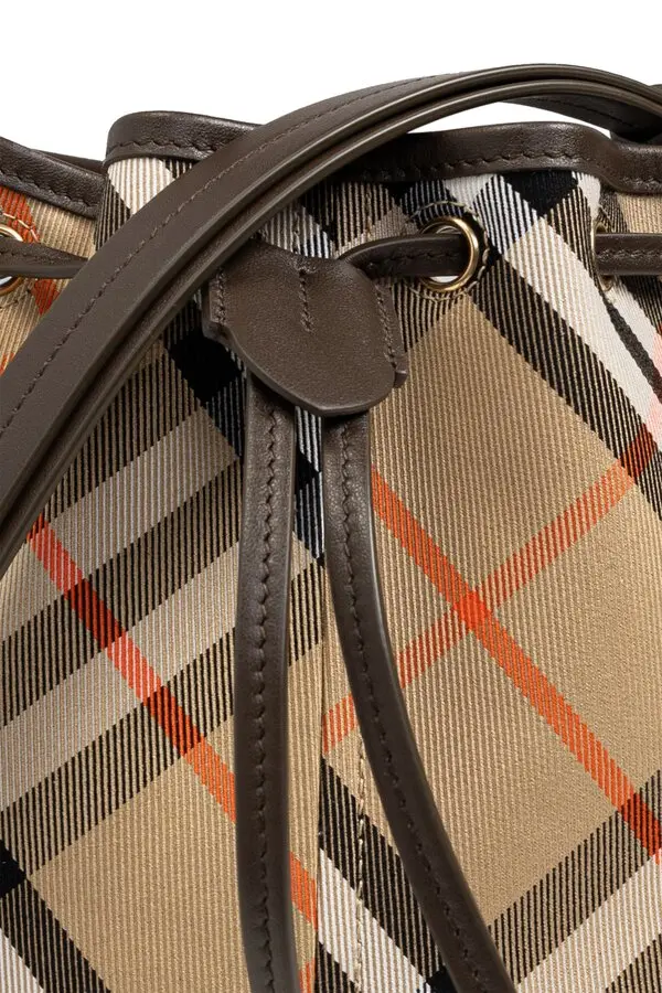 Burberry Check Drawstring Bucket Bag