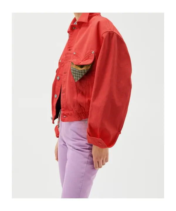 Versace Oversized Denim Jacket With Medusa Hardware