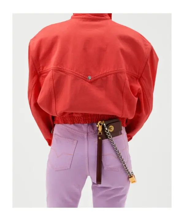 Versace Oversized Denim Jacket With Medusa Hardware