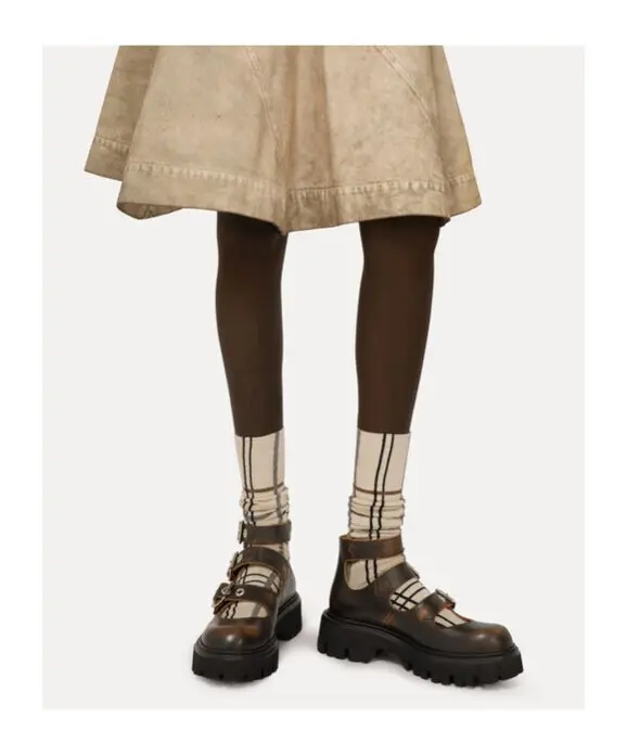 VIVIENNE WESTWOOD Buckled Leather Mary Jane Boots