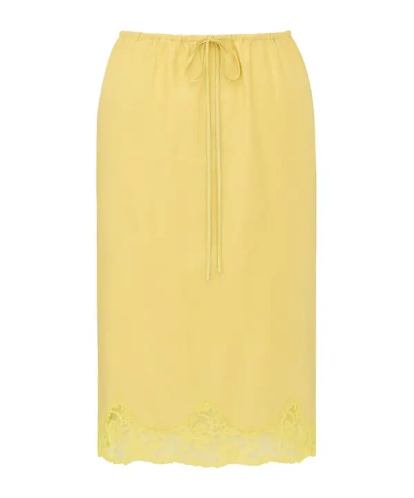 Saint Laurent Laced Half-slip Skirt - Jaune