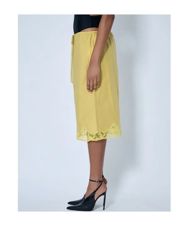 Saint Laurent Laced Half-slip Skirt - Jaune