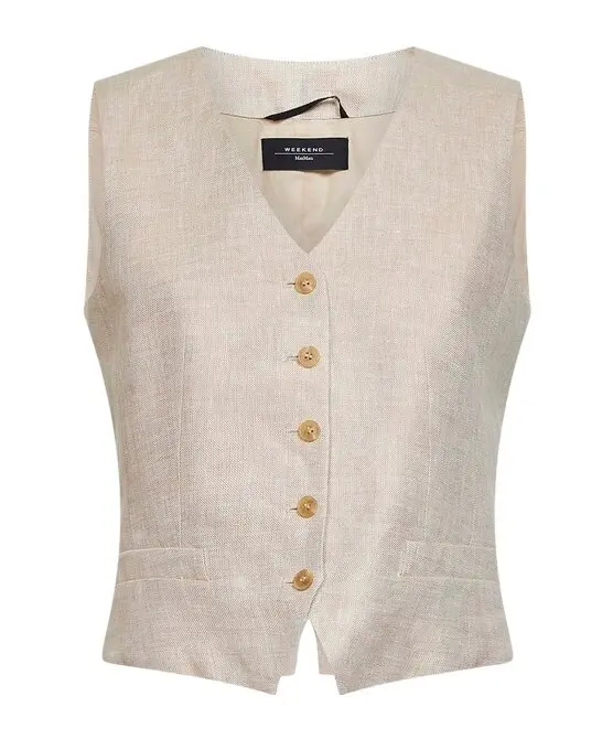 Max Mara Sleeveless V-neck Waistcoat - Nude