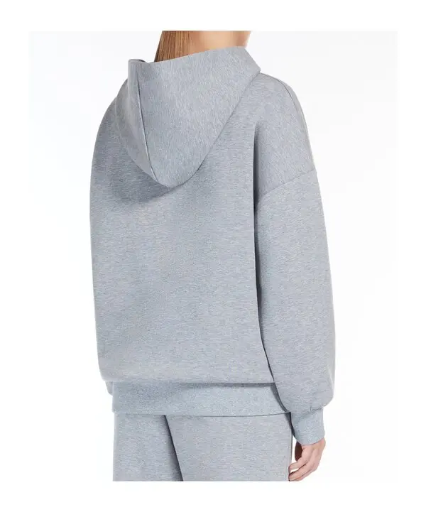 Max Mara Logo Detailed Long-sleeved Hoodie - Medium Gray