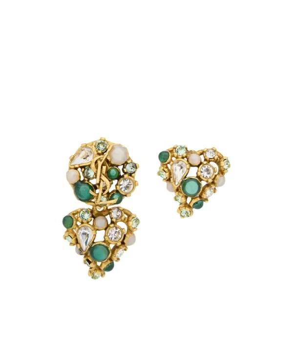 Saint Laurent Cassandre Heart Earrings - Multicolor