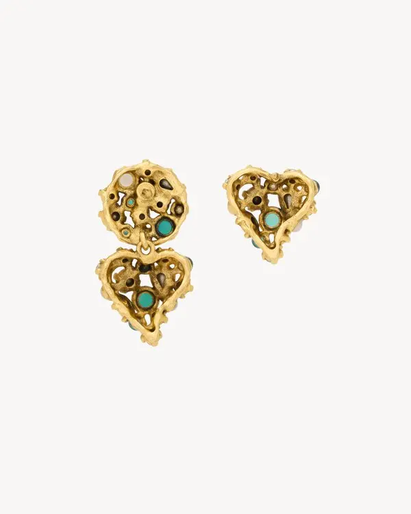 Saint Laurent Cassandre Heart Earrings