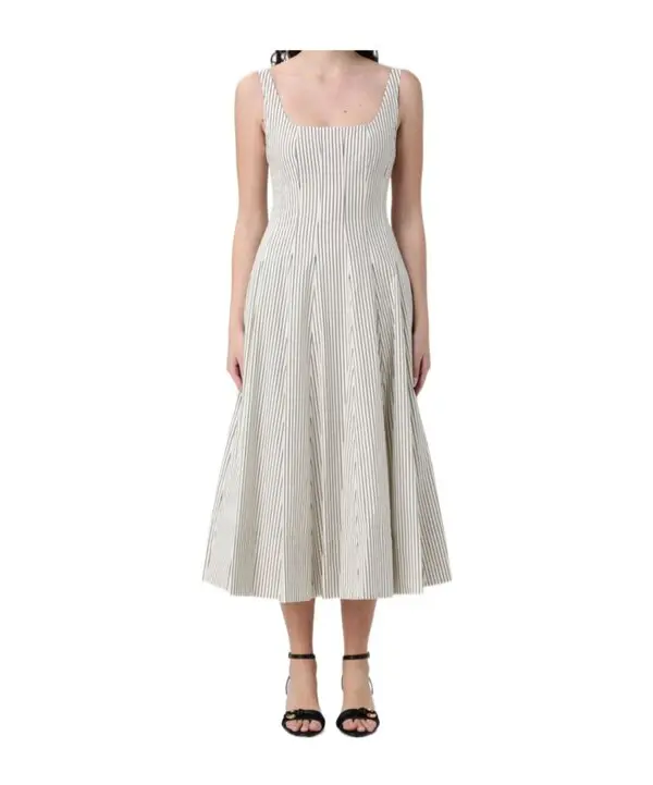 Staud Sleeveless Striped Shirtdress