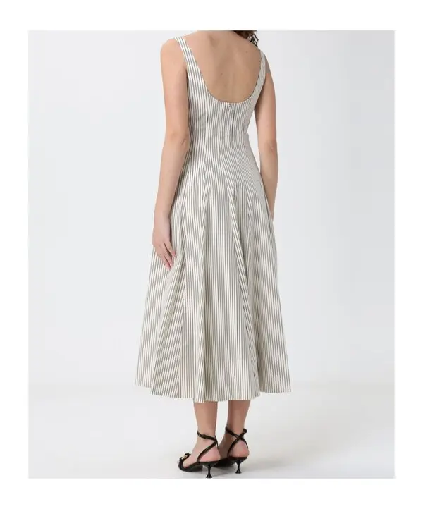 Staud Sleeveless Striped Shirtdress