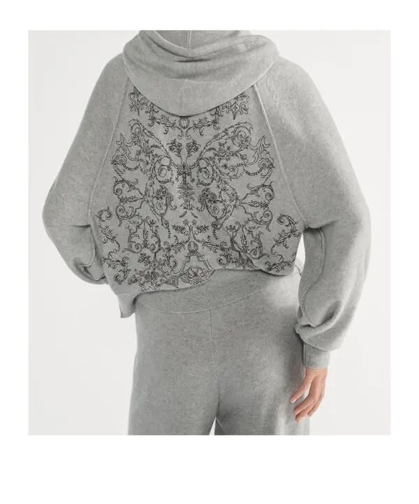 Dior Hooded Zip-up Cardigan With Embroidered Detail