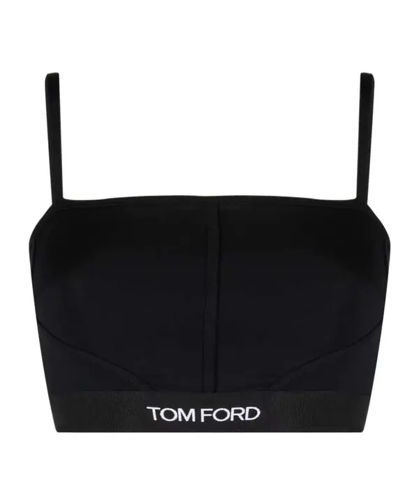 TOM FORD Logo Square-neck Bra - Black