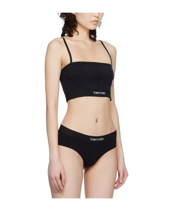 TOM FORD Logo Strap Bralette - Black