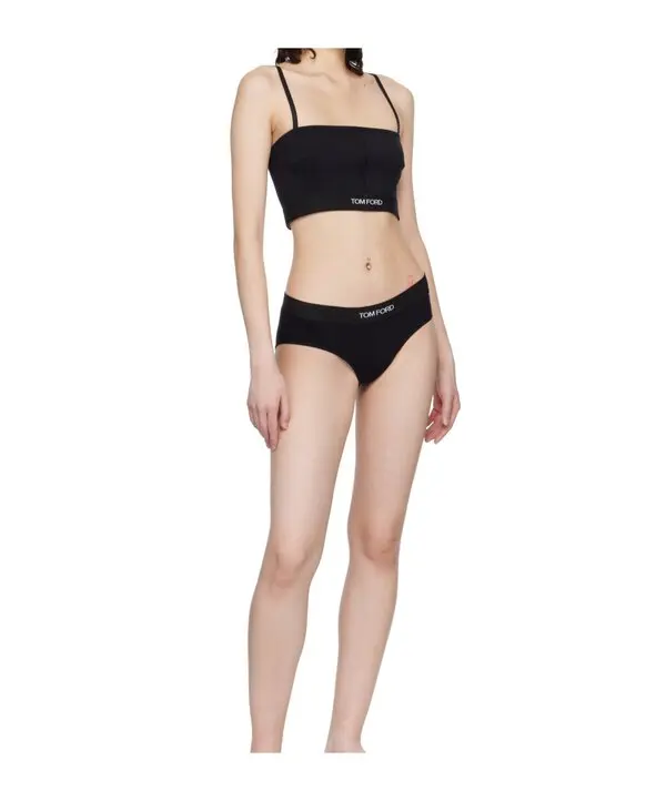 TOM FORD Logo Strap Bralette - Black