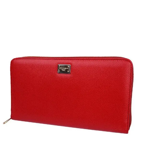 Dolce & Gabbana Logo Details Wallet - Red