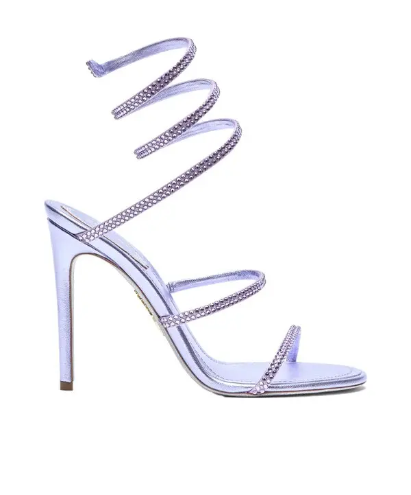 Rene Caovilla Embellished Heeled Sandals - Purple