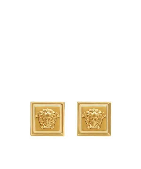 Versace Logo-engraved Column Earrings - Yellow