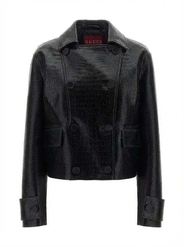 Gucci Double Breasted Leather Jacket