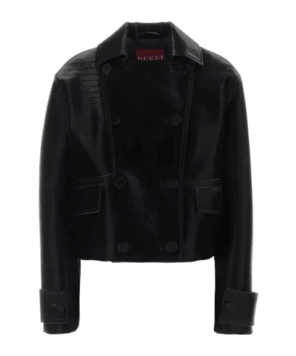 Gucci Double Breasted Leather Jacket