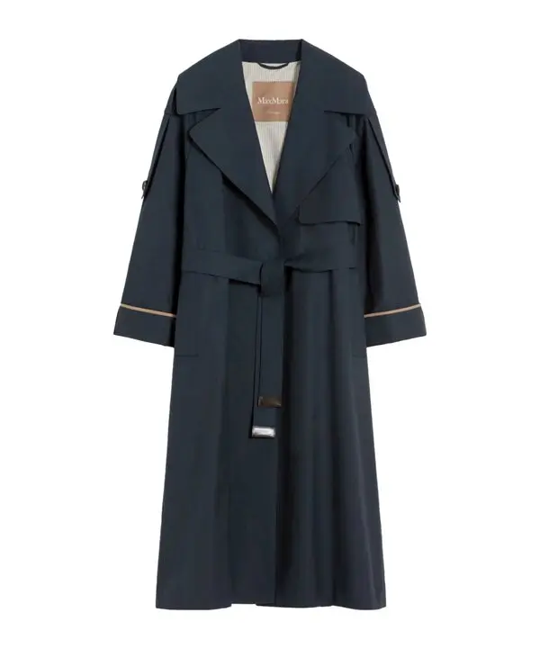 Max Mara Mtcutrench Flared Belted Trench Coat - Ultramarine Blue