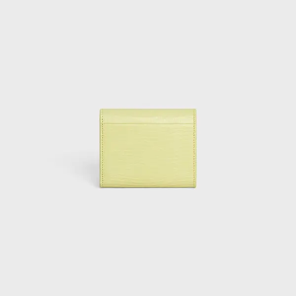 Celine Small Flap Wallet Triomphe In Lizard - Citrus