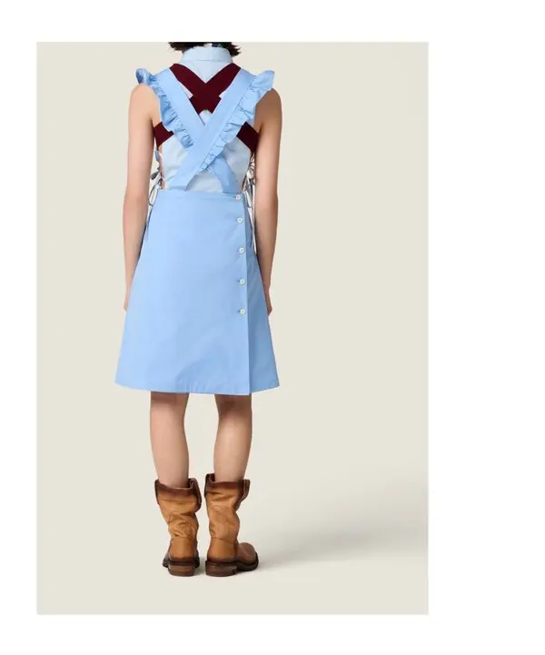 Miu Miu Sleeveless Ruffled Midi Dress - Light Blue